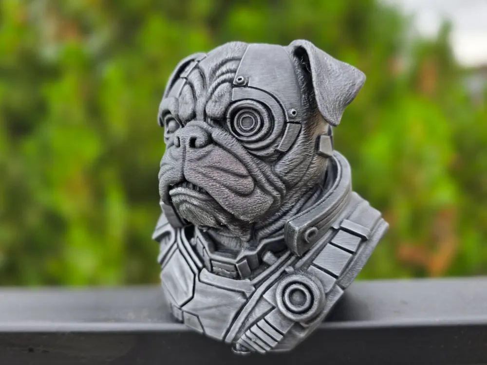 CYBERPSYCHO PUG BUST - Free 3D Print Model - MakerWorld
