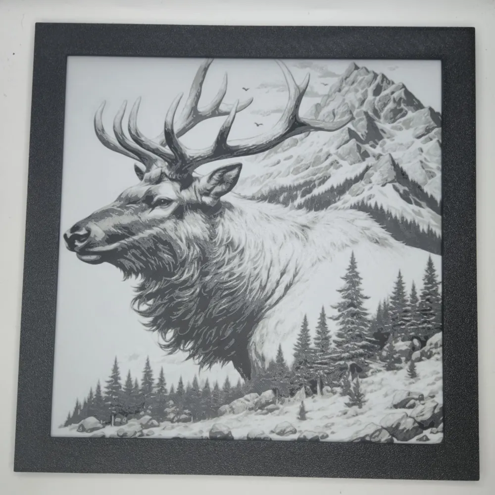 Elk Landscape Hueforge - Free 3D Print Model - MakerWorld