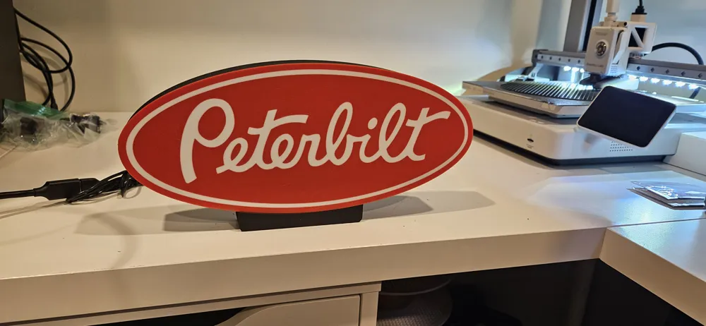 Peterbilt LED Light Box / Peterbilt Logo Sign - Free 3D Print Model ...