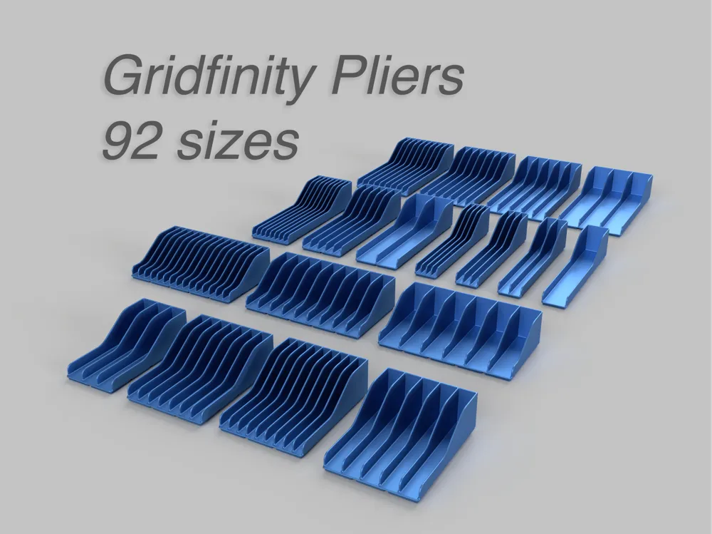Gridfinity Pliers Racks Mega Pack (92 Sizes) by Clay MakerWorld: Download Free 3D Models