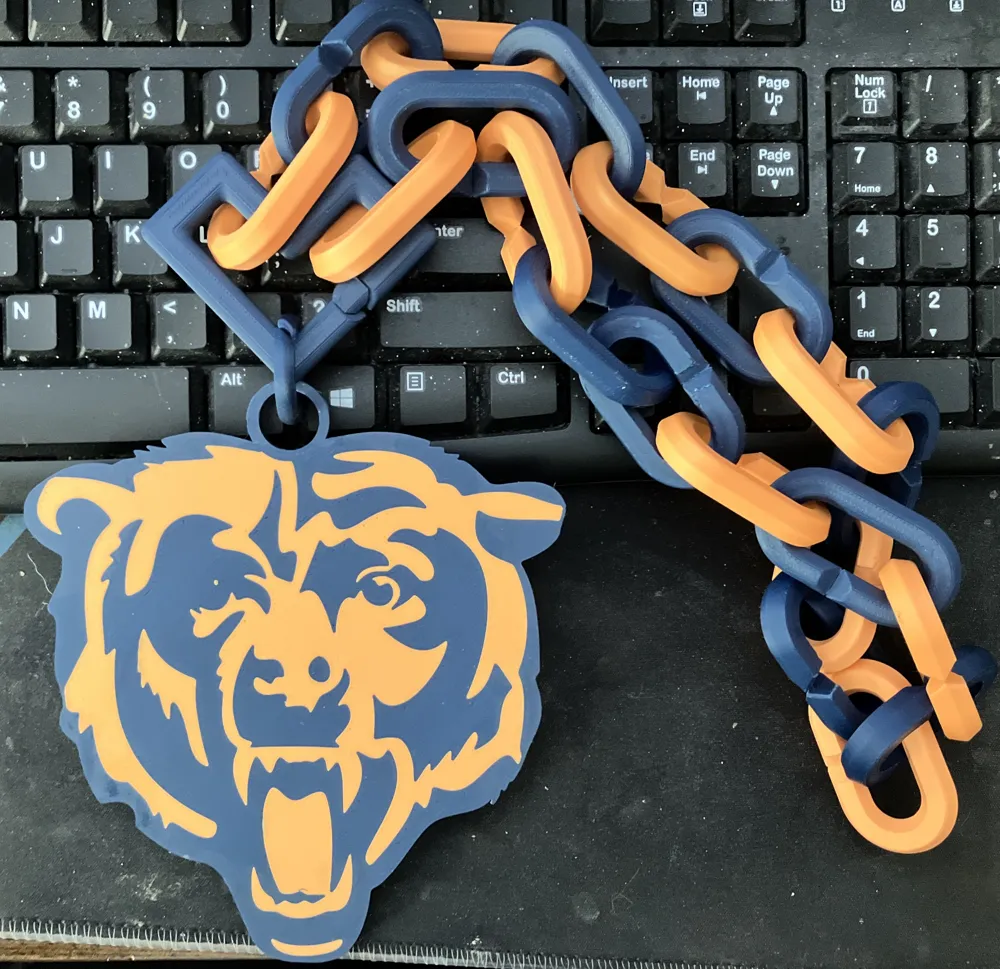 Chicago Bears Fan Jackets Chicago Bears Hype Chain 3D Logo Necklace ...