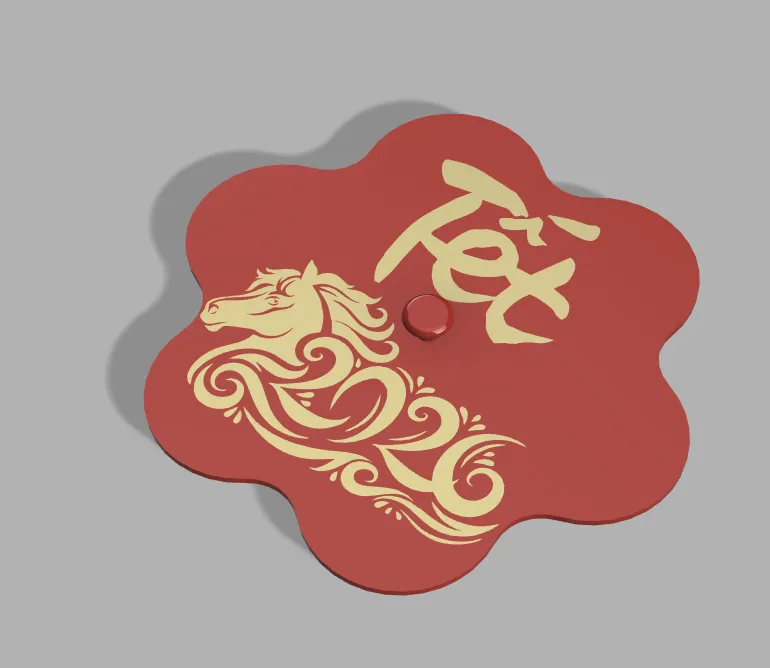 Couvercle Tet Année du Cheval 2026 - Modèle d'Impression 3D Gratuit ...