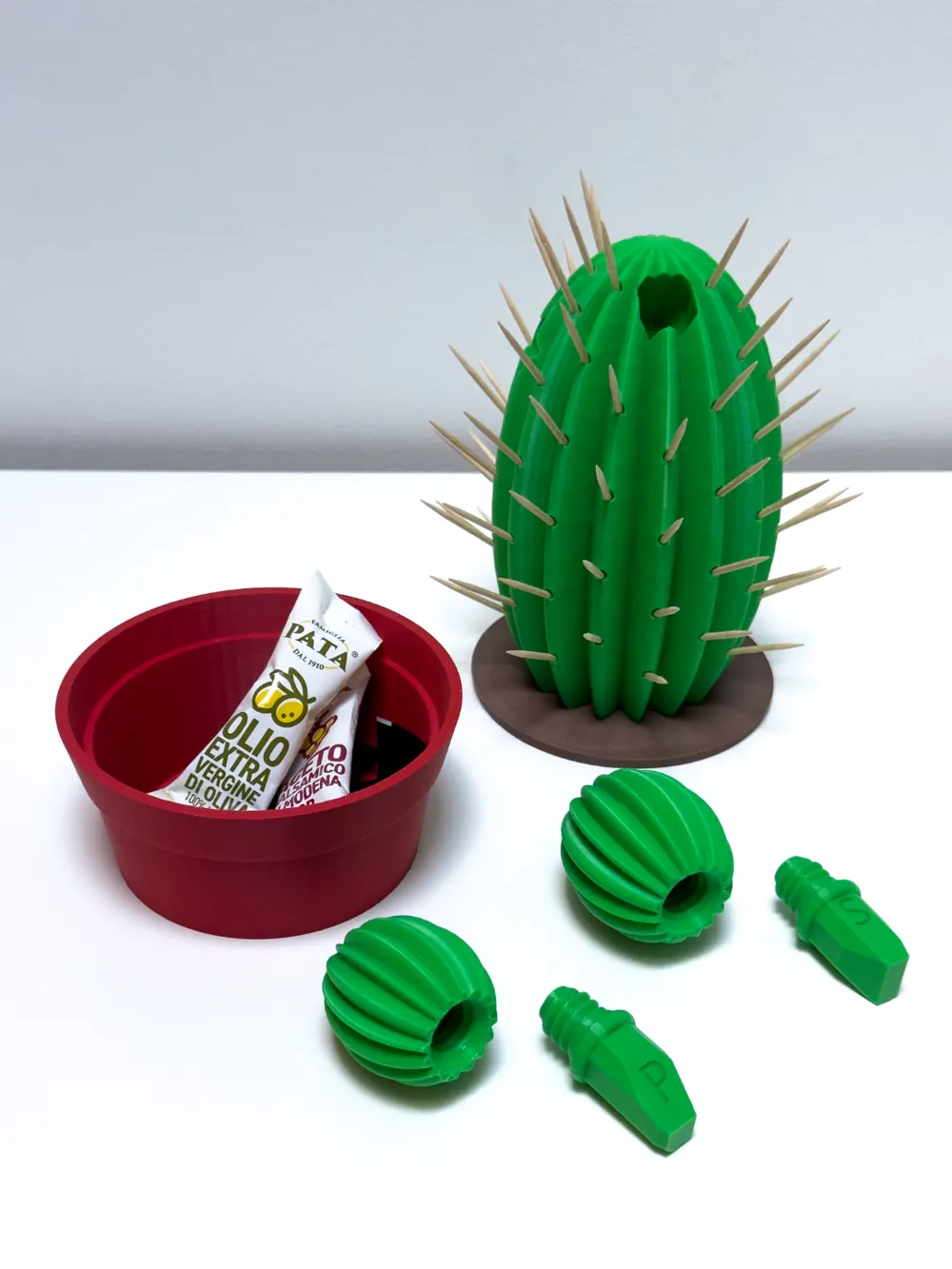 Cactus salt pepper and toothpick holder - Free 3D Print Model - MakerWorld