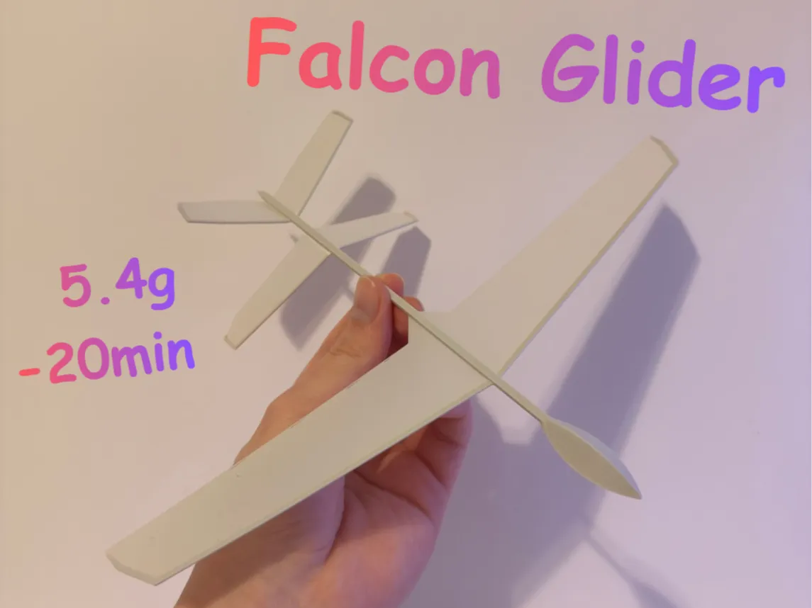 Ultralight Falcon Glider - 5g (Print in Place) - Free 3D Print Model ...