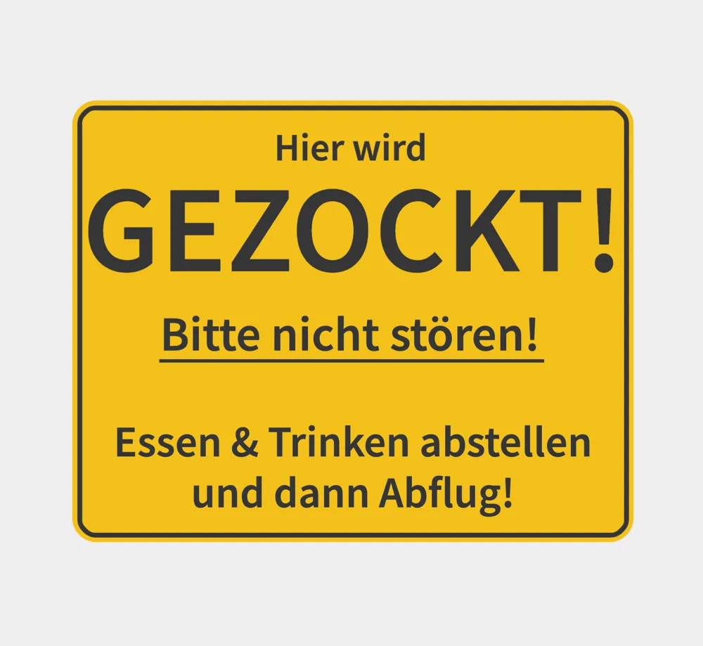 Hier wird gezockt! - Schild by Thor3D - MakerWorld