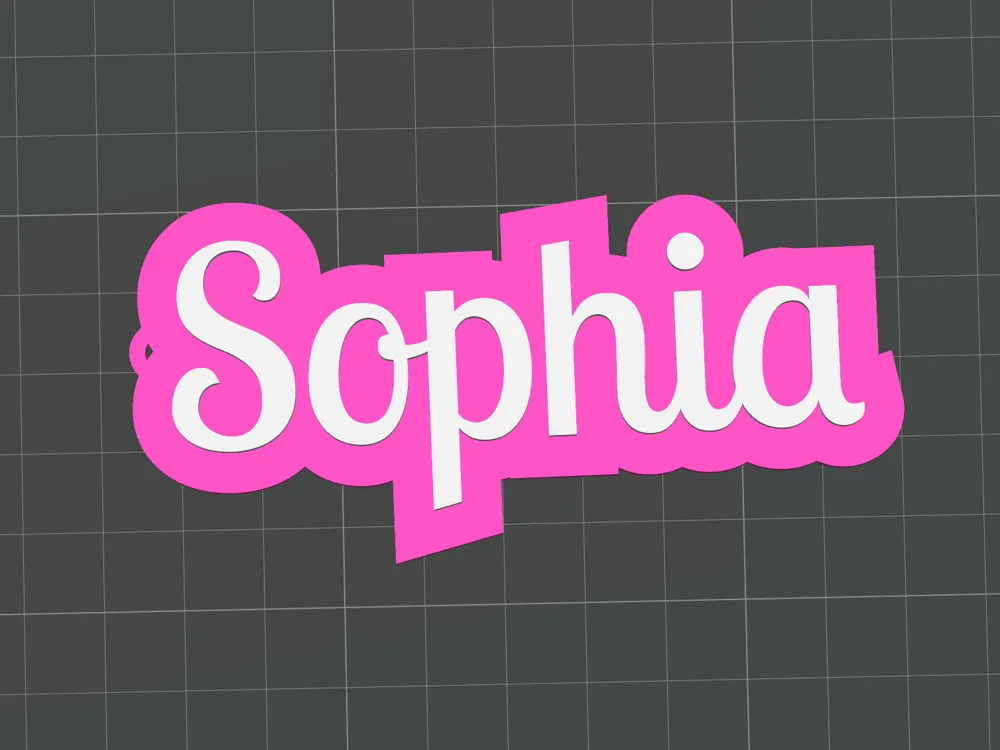 Barbie Style Name Plate for Sophia by 3D Magic - MakerWorld