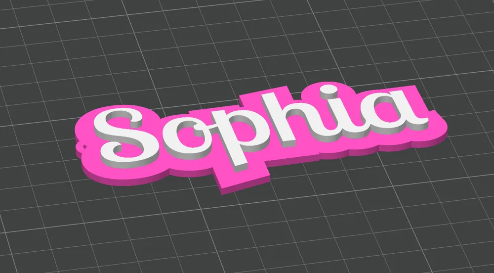Barbie Style Name Plate for Sophia by 3D Magic - MakerWorld