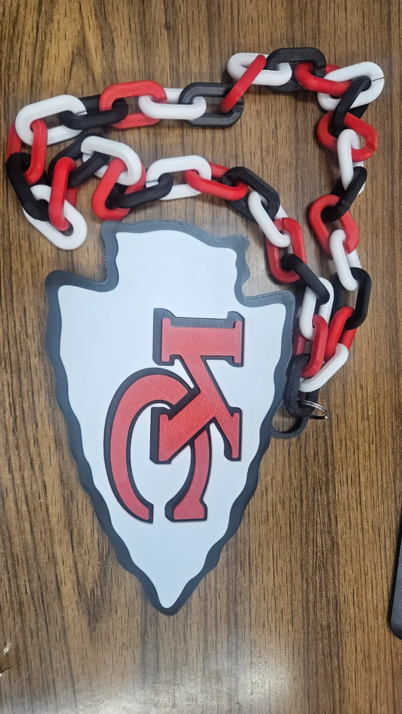 Oversized Chiefs Logo Pendant With Chain -Max Size - Free 3D Print ...