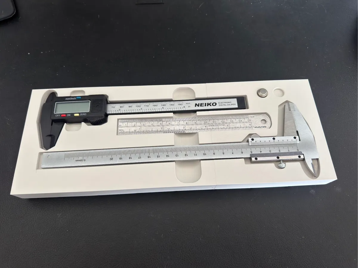 Gridfinity - 6" + 8" Caliper and ruler holder 8x3 - Free 3D Print Model ...