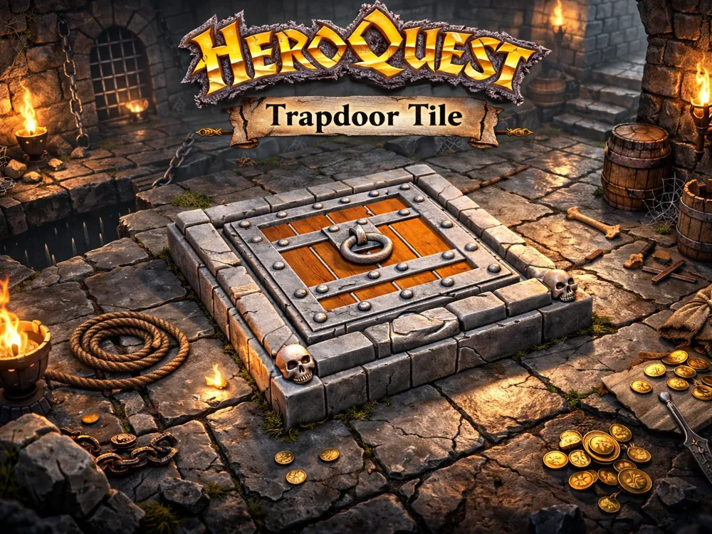 HeroQuest Trapdoor Tile - Free 3D Print Model - MakerWorld