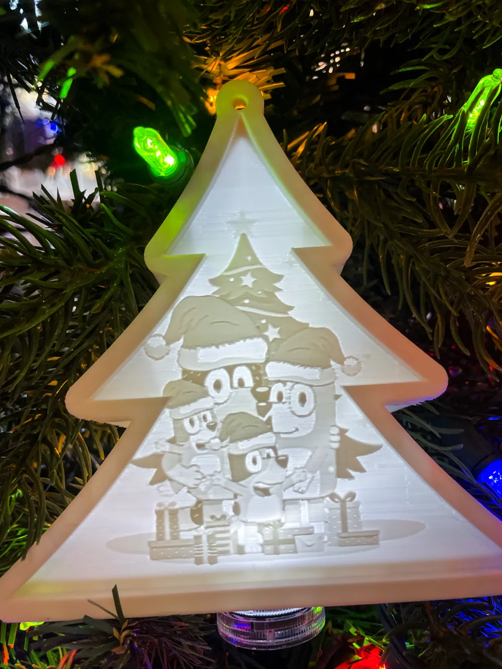 Bluey Family / Christmas Tree Ornament / Lithophane by 3D Prints This ...