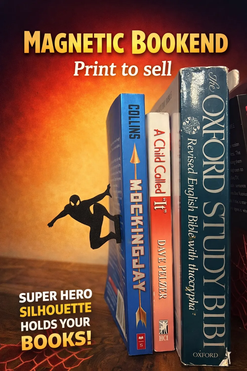 Spiderman Superhero Magnetic Bookend - Free 3D Print Model - MakerWorld