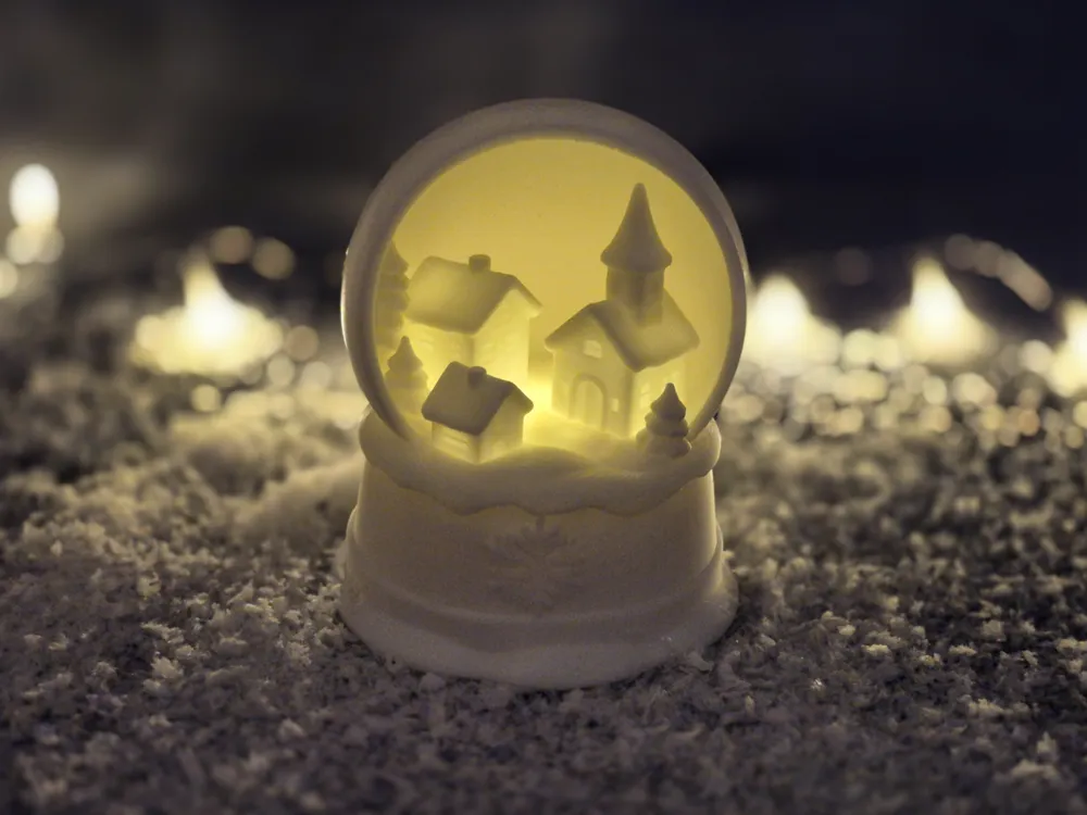 Snow Globe LED Tealight - Free 3D Print Model - MakerWorld