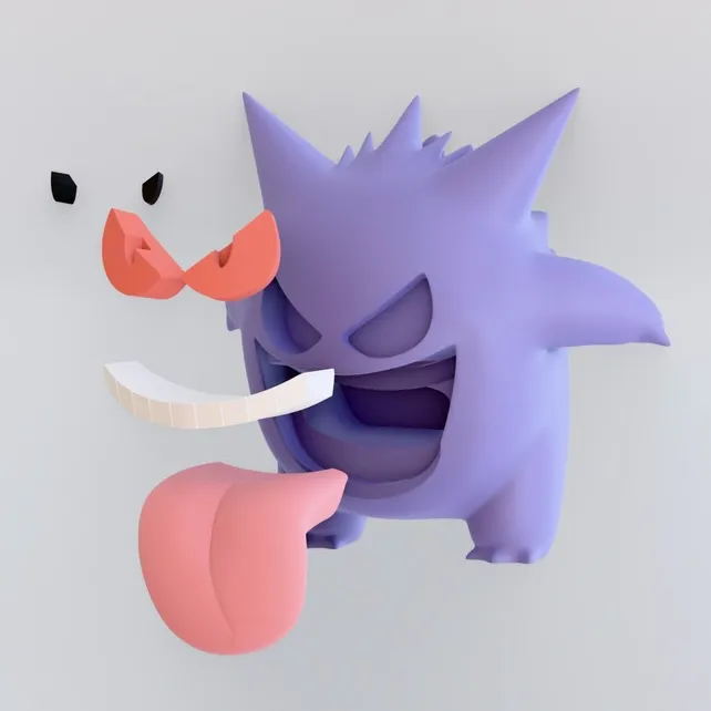 Gengar Pokemon Model; No AMS Needed - Split Ghost by Nostalgic 3D ...