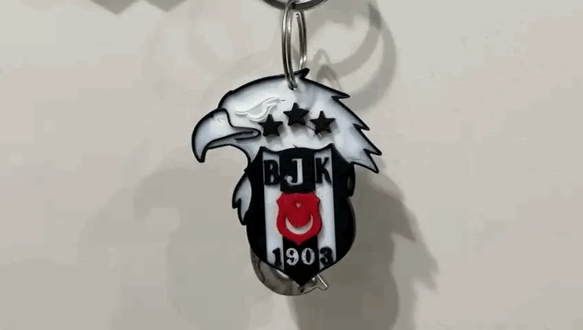 Beşiktaş Eagle Keychain | BJK Multi Color Keyring - Free 3D Print Model ...