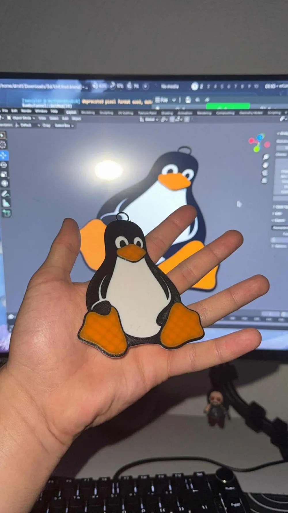 TUX (Linux) keychain Remixed by dmtf MakerWorld: Download Free 3D Models