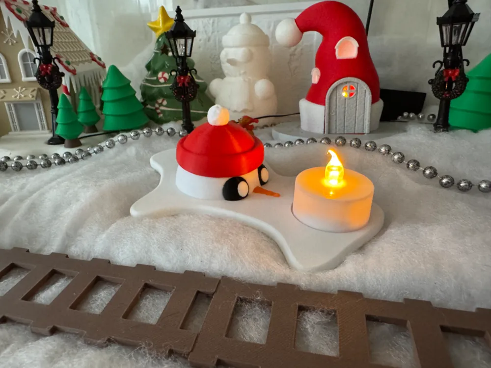 Melted Snowman in a Puddle Tealight Holder 38mm by Phil3DPrints ...