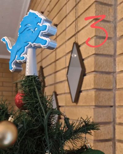 Detroit Lions Christmas Tree Topper - Free 3D Print Model - MakerWorld