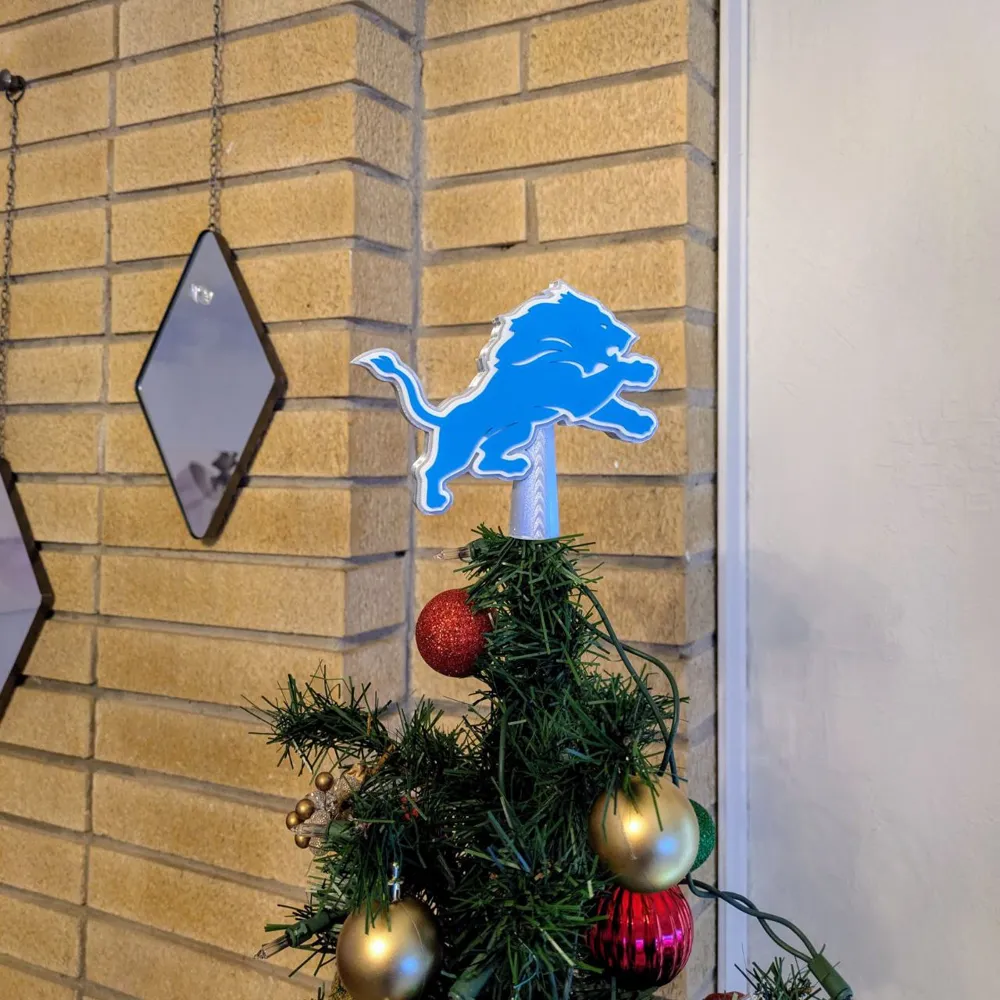 Detroit Lions Christmas Tree Topper - Free 3D Print Model - MakerWorld