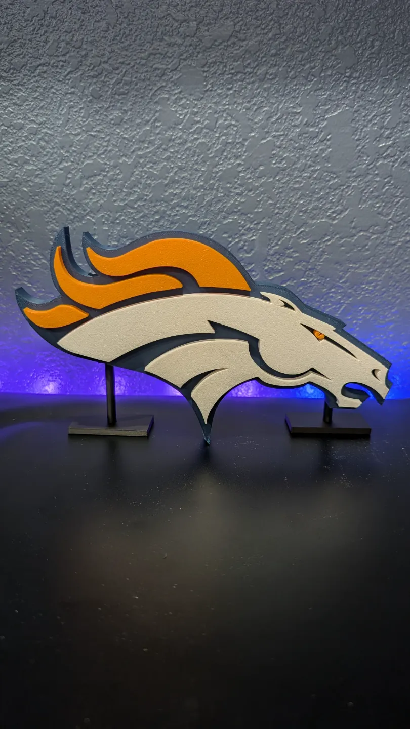 Denver Broncos 3D Logo with Optional Stand - Free 3D Print Model ...