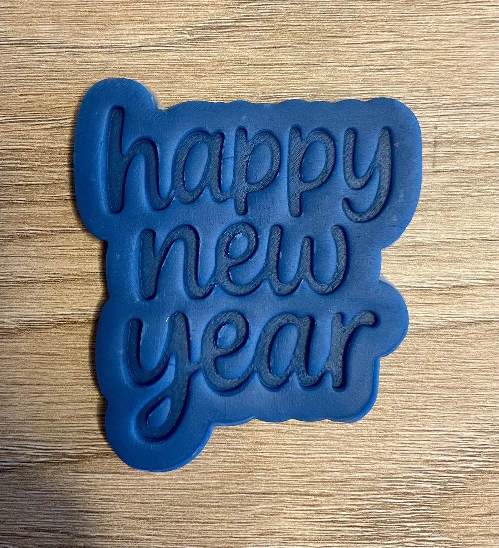 New year cookie - cookie cutter + stamp - Free 3D Print Model - MakerWorld