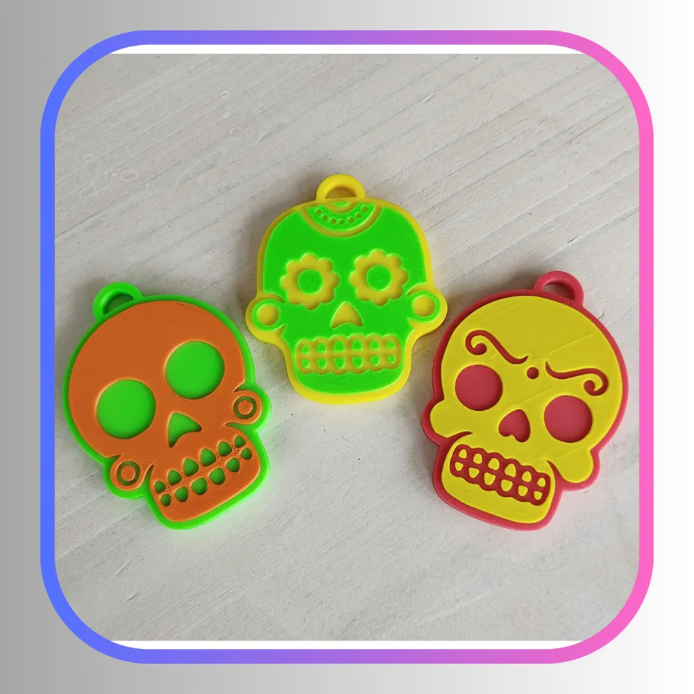 Sugar Skull Keychains Pack 2 by MattZA - MakerWorld