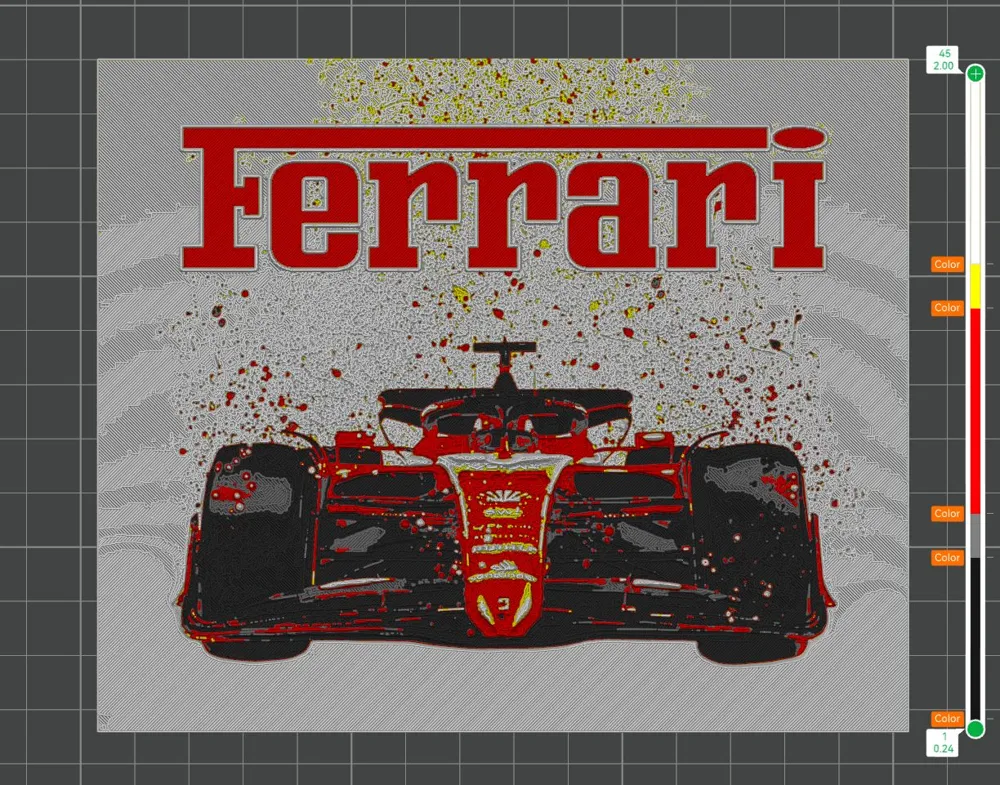 Ferrari F1 "Splash" (hueforge) by briankstan - MakerWorld