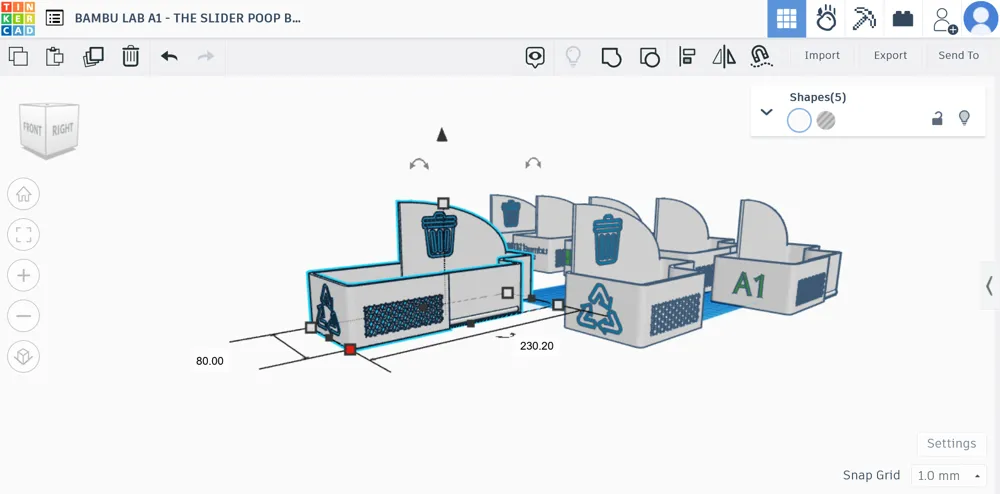 BAMBU LAB A1 - A1 MINI SLIDER POOP BUCKET - BAMBU LAB A1 LOGO IN by ...