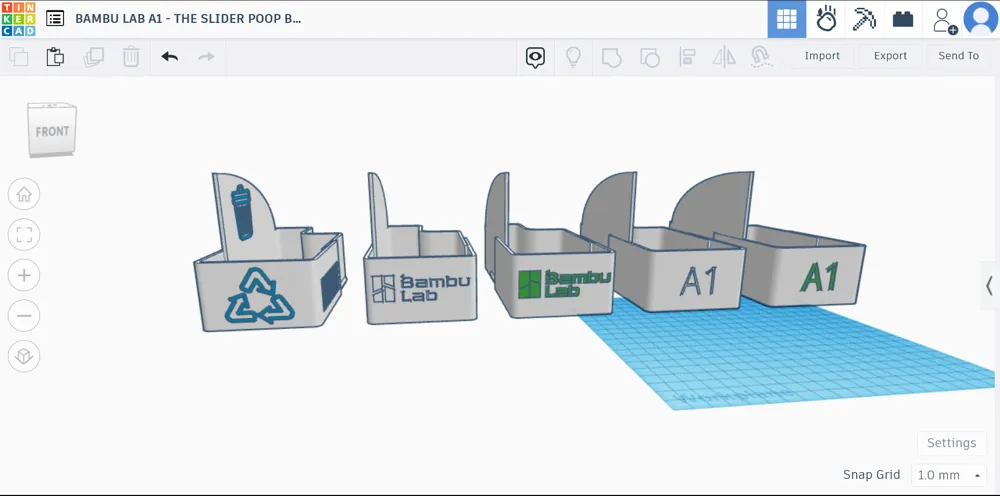 BAMBU LAB A1 - A1 MINI SLIDER POOP BUCKET - BAMBU LAB A1 LOGO IN by ...
