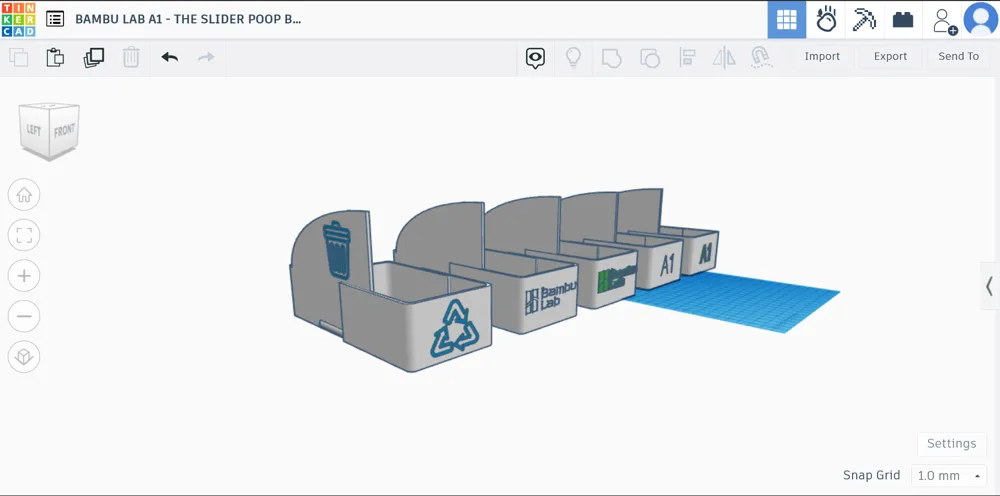BAMBU LAB A1 - A1 MINI SLIDER POOP BUCKET - BAMBU LAB A1 LOGO IN by ...