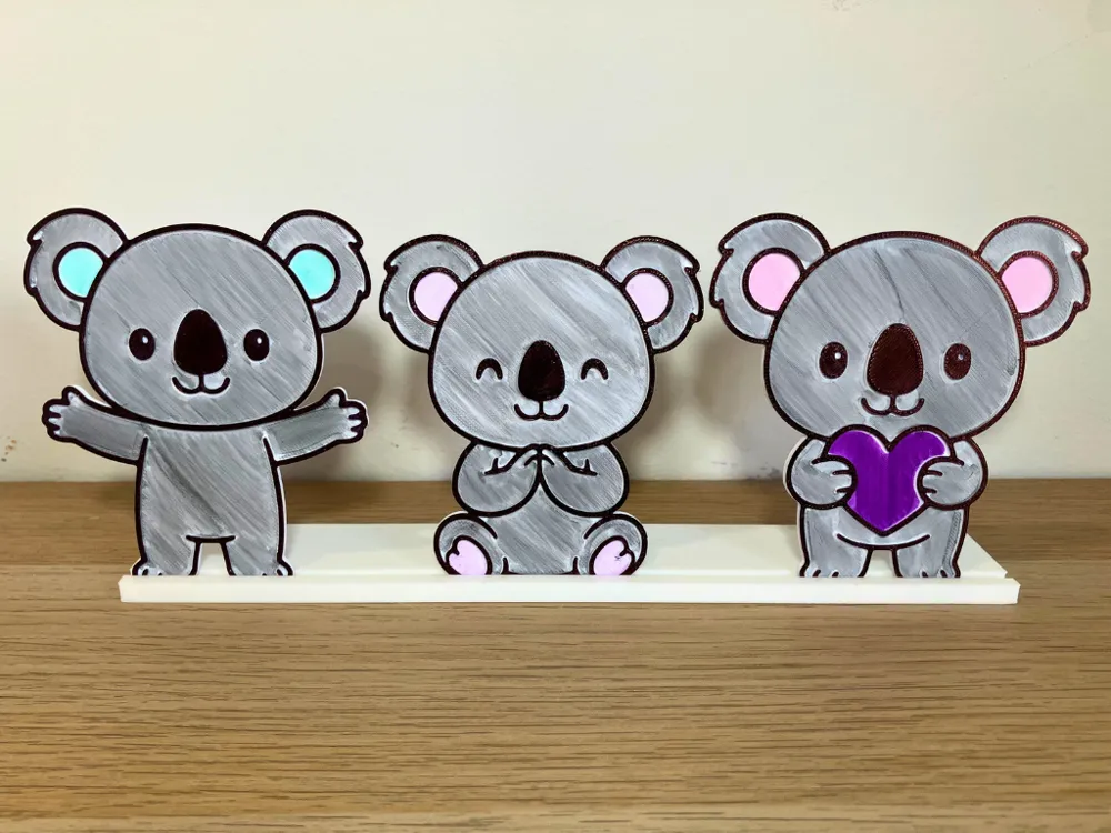 NEW! Cute Koala Colouring Set of 3 - Free 3D Print Model - MakerWorld