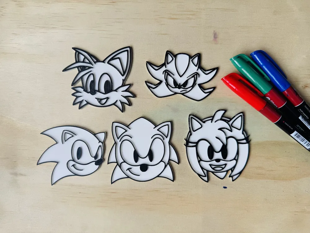 sonic coloring craft pack - Free 3D Print Model - MakerWorld