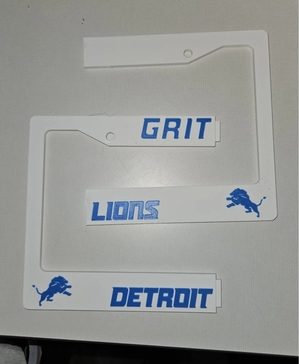 Detroit Lions License Plate Holder - 2 Pieces by iammagicmike - MakerWorld