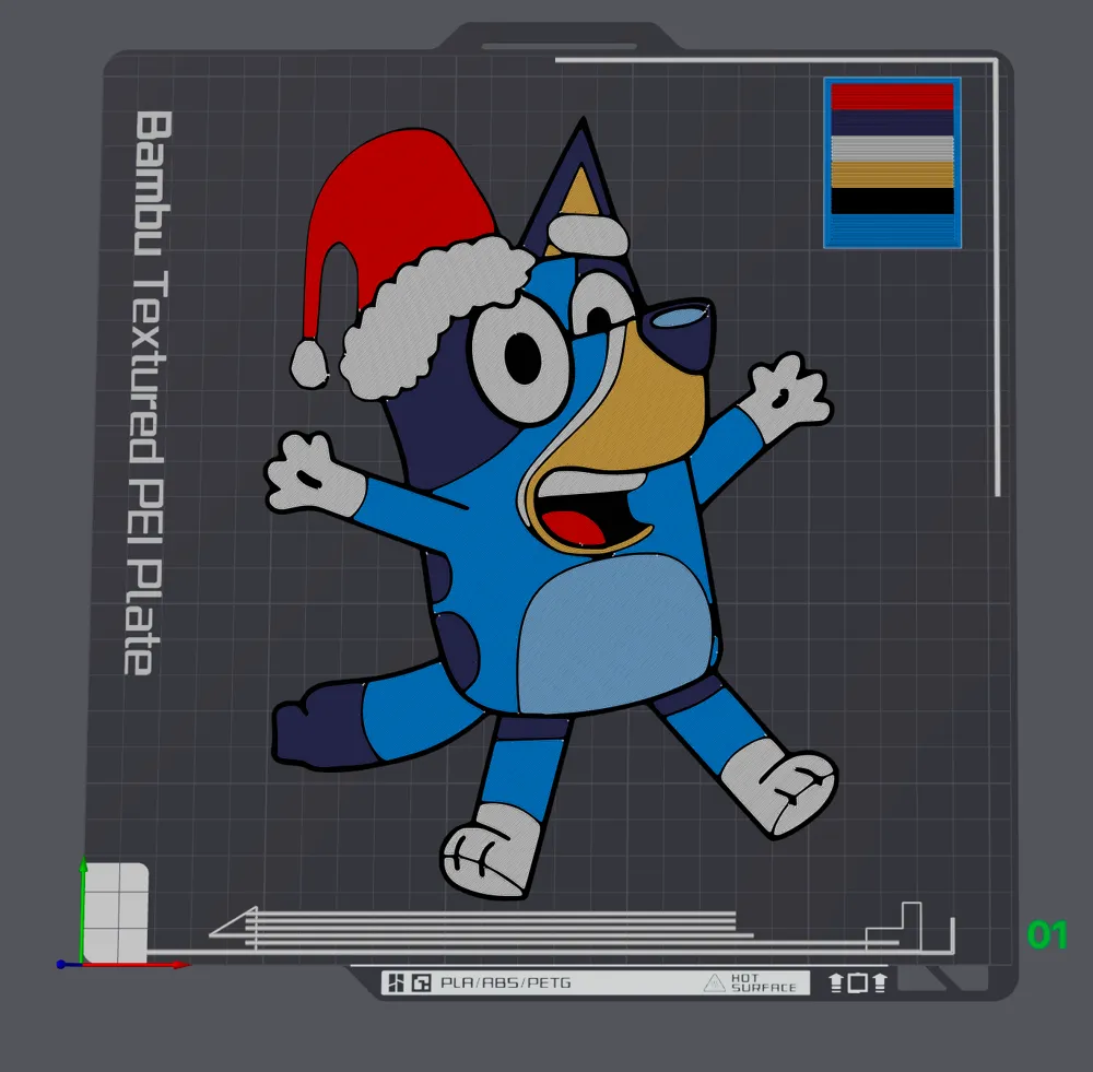 Bluey Santa by WagZPrintZ - MakerWorld