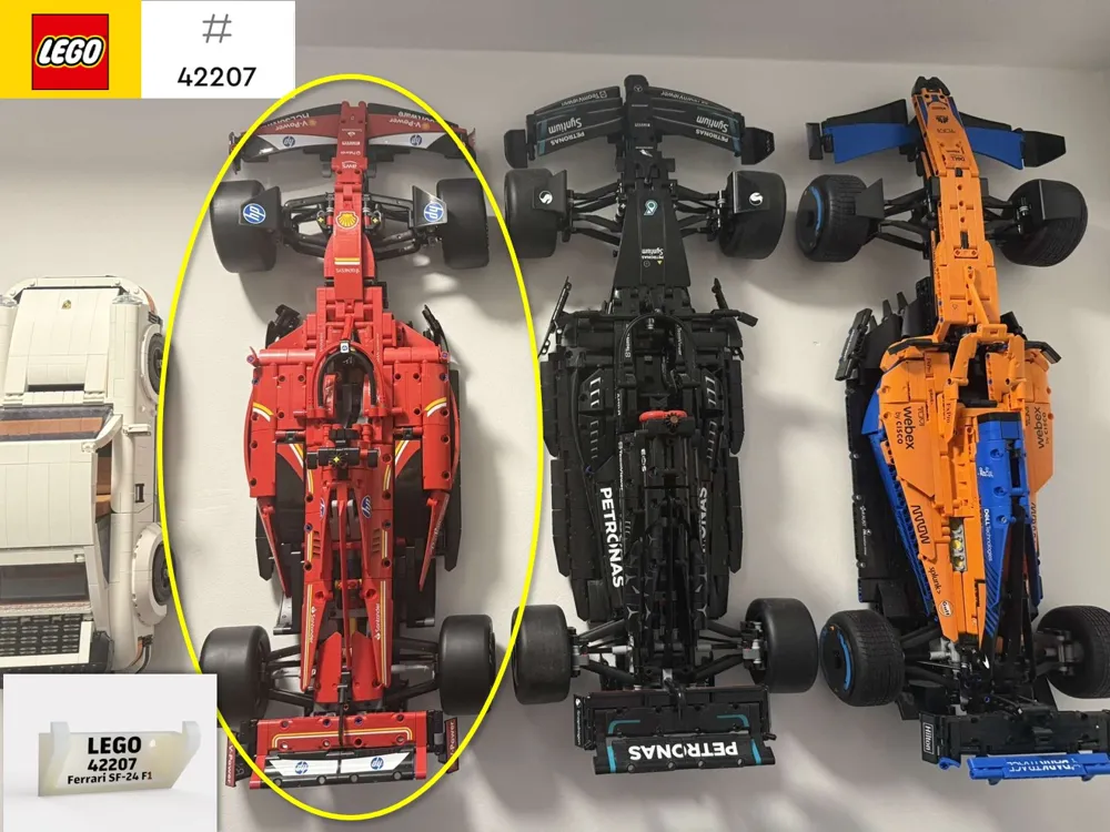 LEG0 Technic 42207 Ferrari SF-24 F1 wall mount - Free 3D Print Model ...