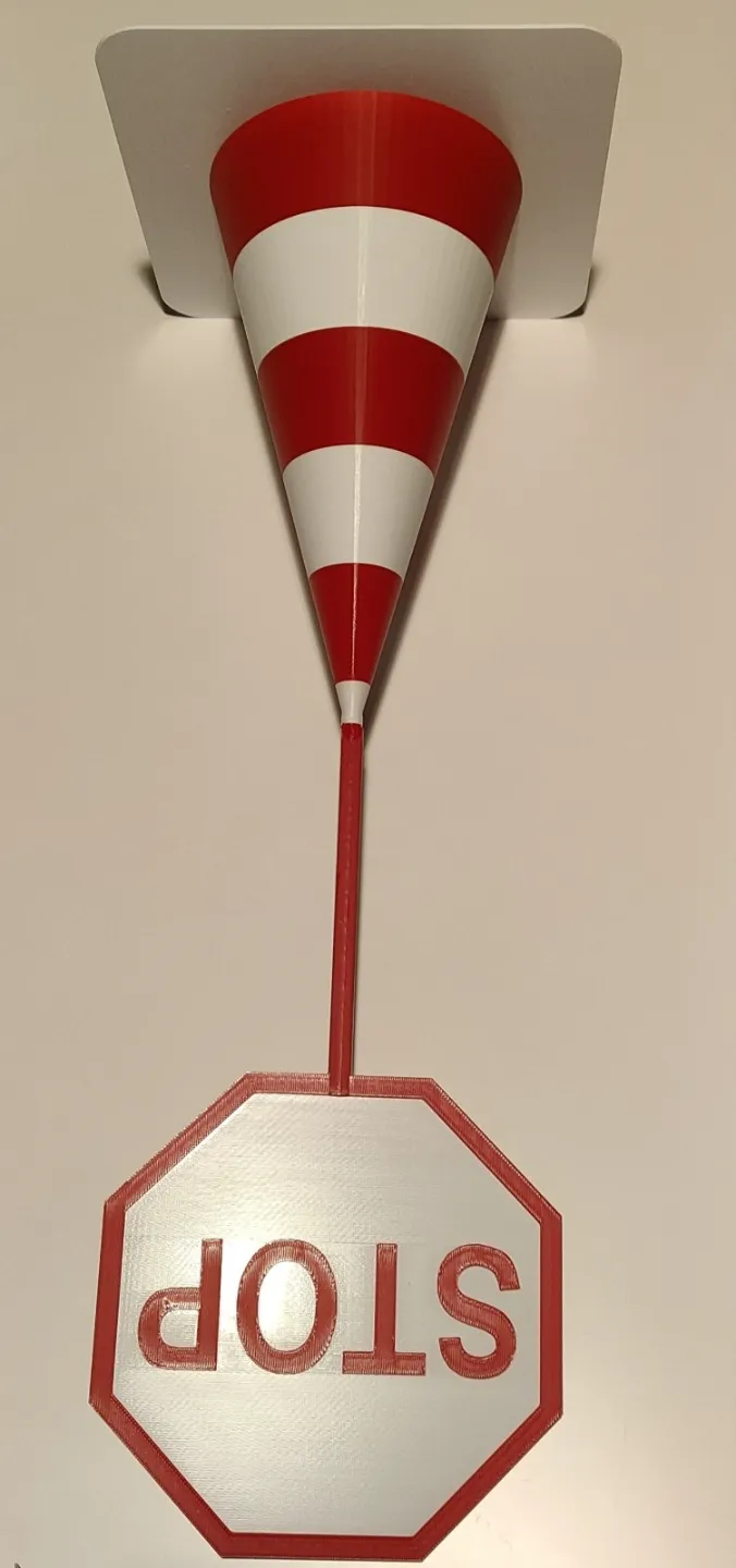 Trafic cone with a stop sign by nasosps - MakerWorld
