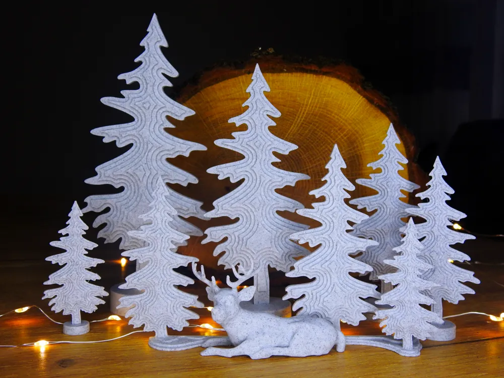 Sleepy deer with trees by DSt - MakerWorld