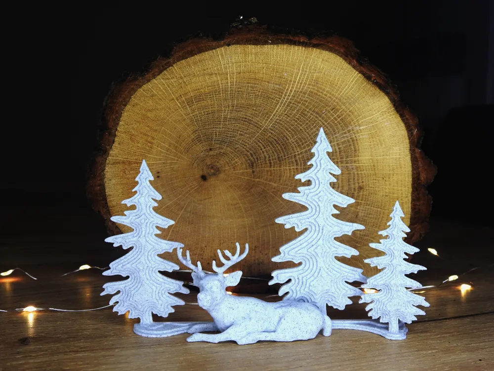 Sleepy deer with trees by DSt - MakerWorld
