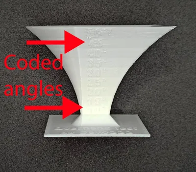 Overhang print test / benchmark 10° to 50° by Savo222 - MakerWorld