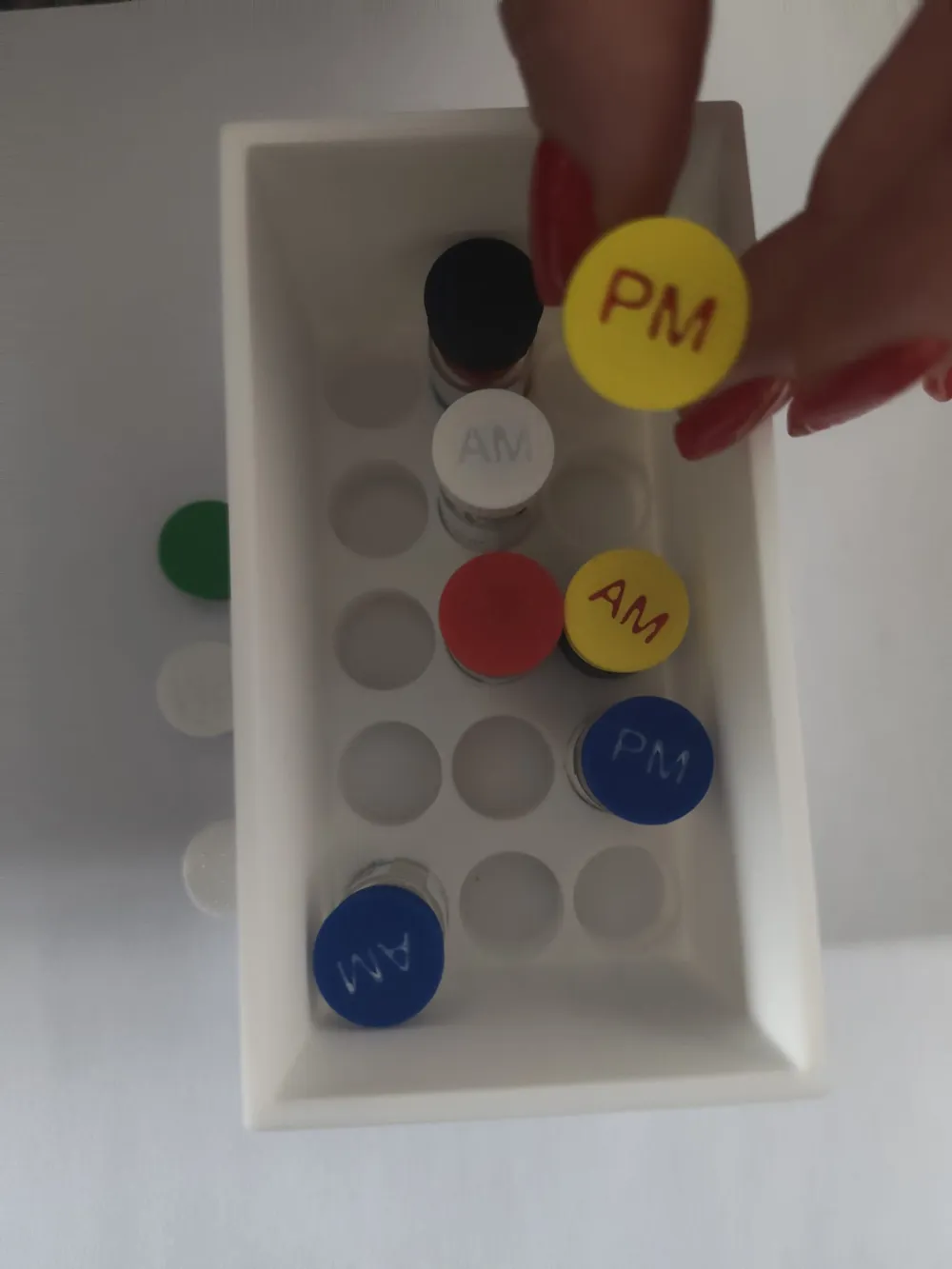 Peptide Vial Caps (AM/PM & Blank) - Free 3D Print Model - MakerWorld
