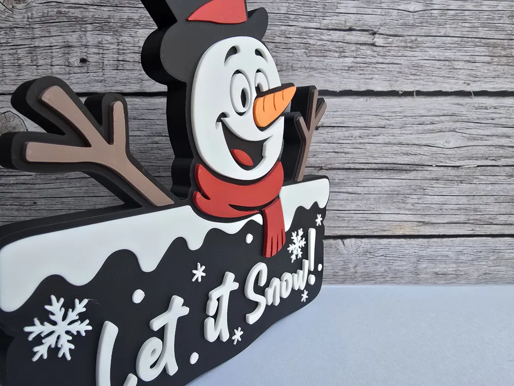 Snowman Christmas Sign by Rakenra MakerWorld: Download Free 3D Models