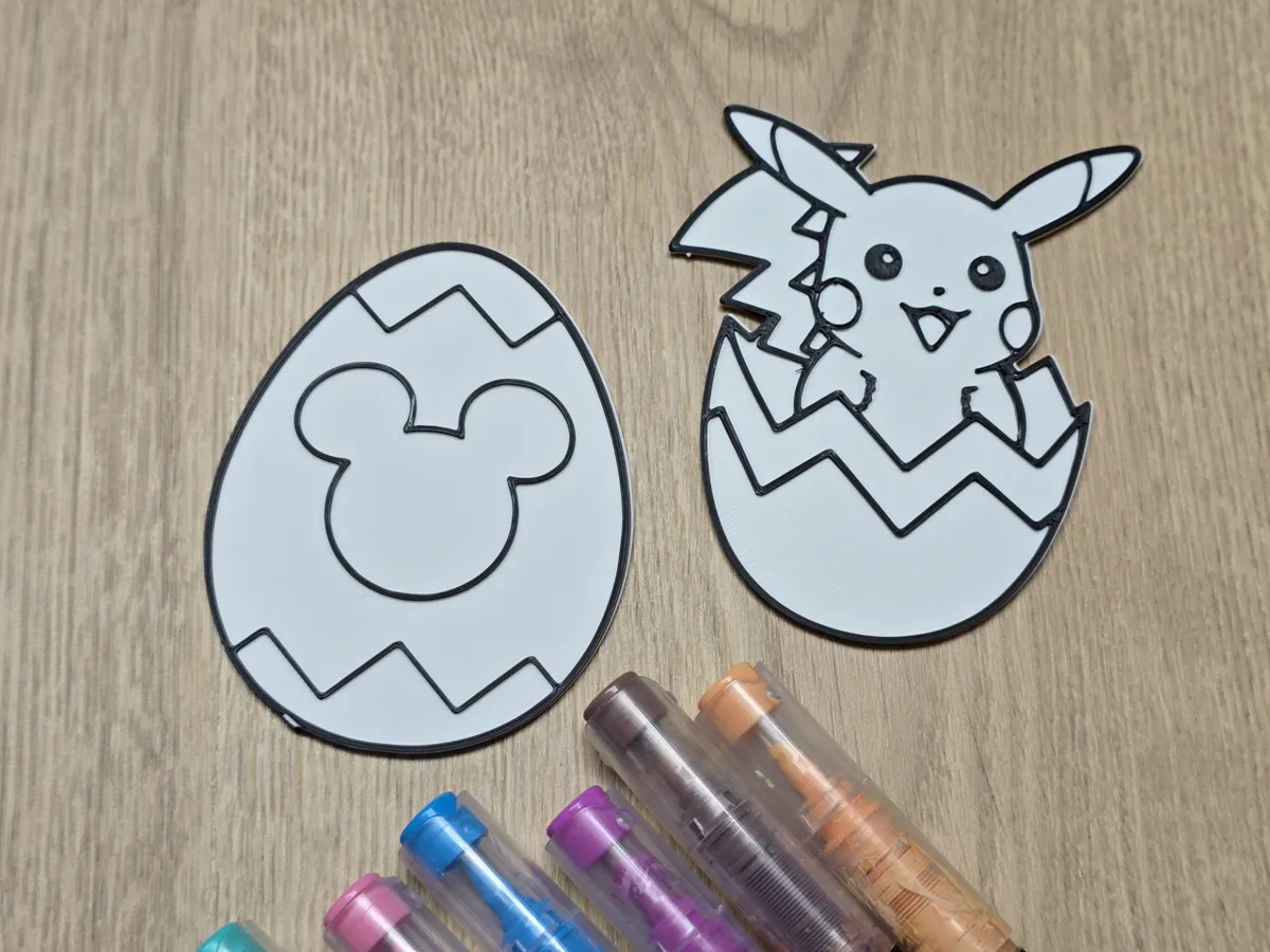 Mickey Pikachu Easter Egg Coloring - Free 3D Print Model - MakerWorld