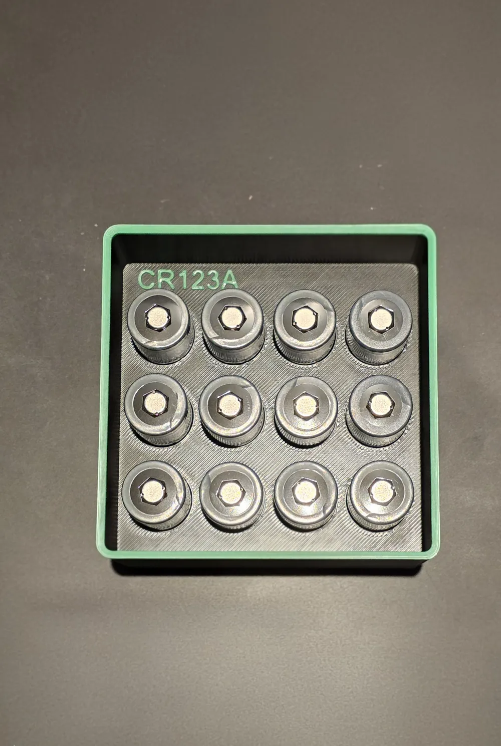 Gridfinity 12x CR123A Stackable Battery Bin 7u by PkStrSk MakerWorld ...