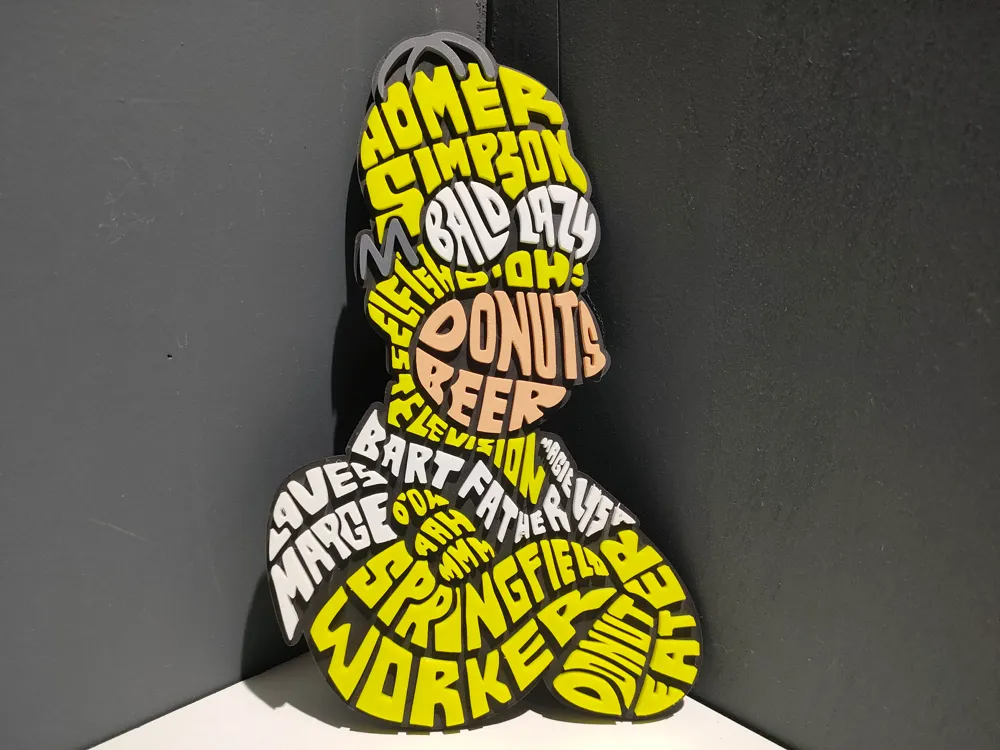 Homer - Calligram Wall Art by kraciboy - MakerWorld