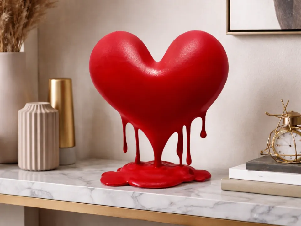 Melting Heart - Sculpture for Valentine’s Day - Free 3D Print Model ...