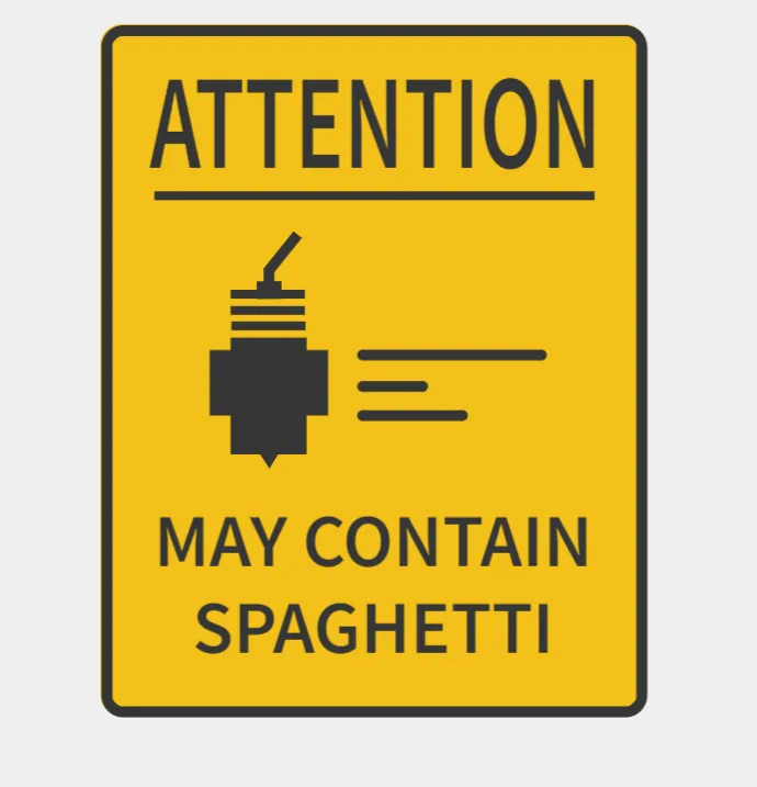 MAY CONTAIN SPAGHETTI ( 3D PRINTING FUNNY SIGN ) by 3DJPDESIGNS ...