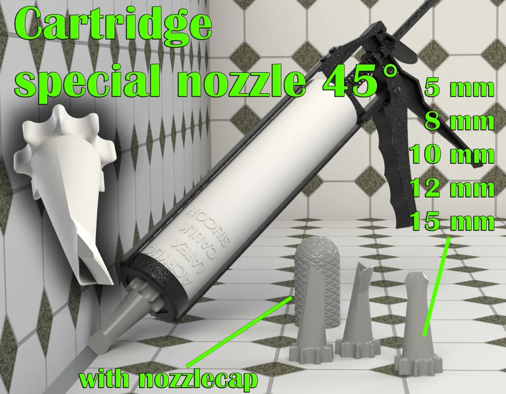 Cartridge special nozzle 45° , 5-15 mm - Free 3D Print Model - MakerWorld