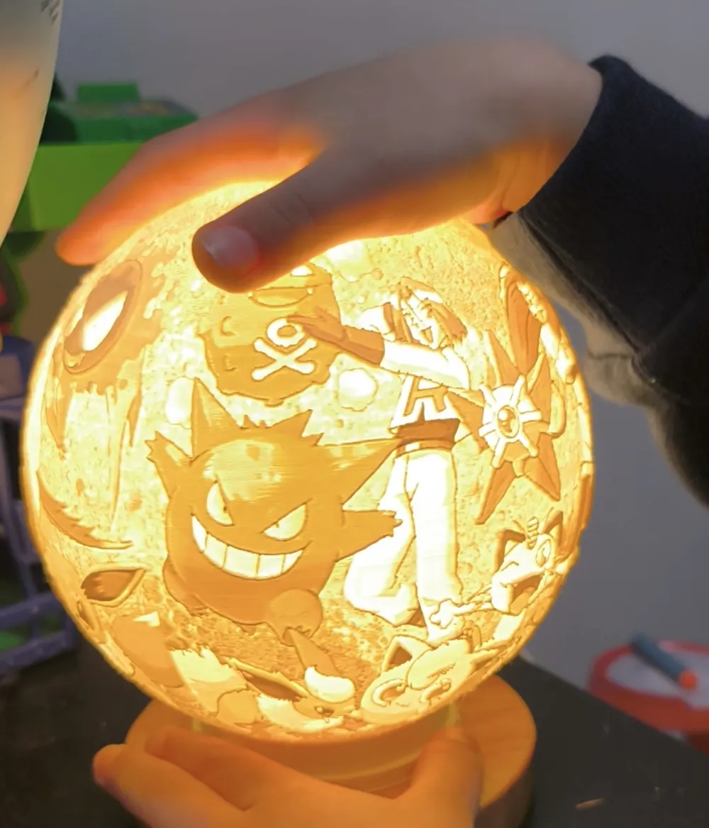 Pokémon Moon Lithophane - Free 3D Print Model - MakerWorld