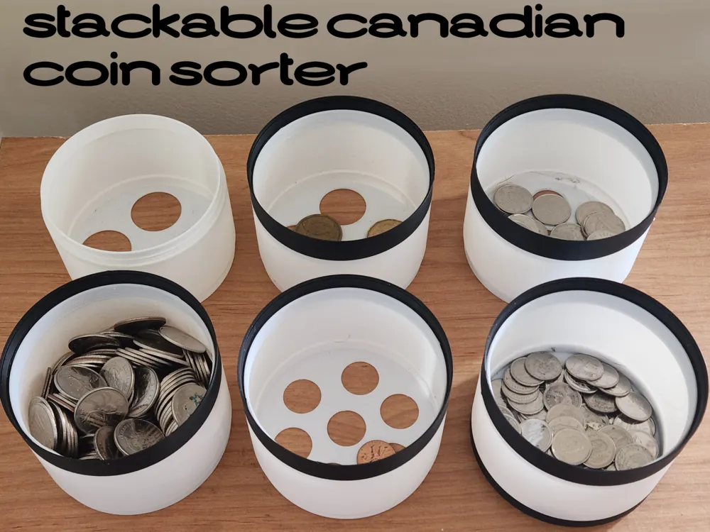 Modular Stackable Canadian Coin Sorter Remixed by Snicklefritz - MakerWorld