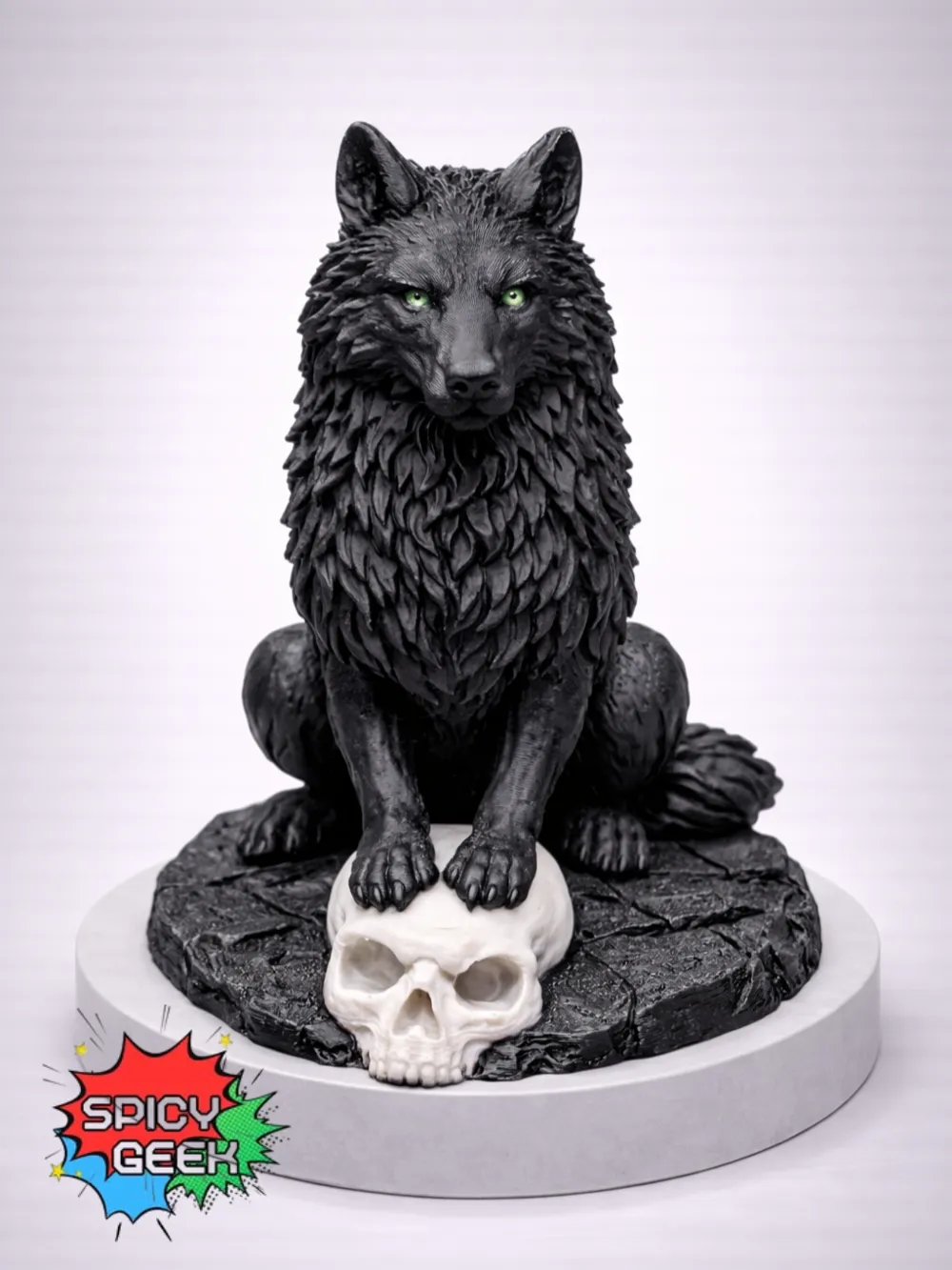 Wolf & Skull Statue - Free 3D Print Model - MakerWorld
